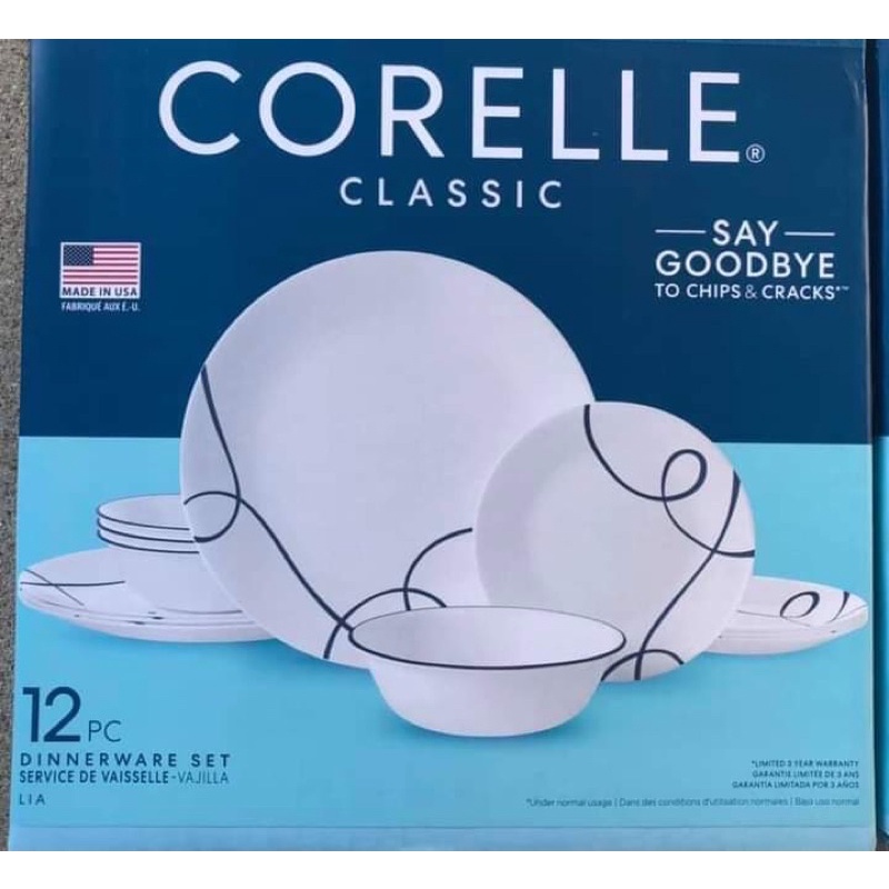 Corelle 12pcs Dinner Set. Authentic and All New! made from USA | Shopee ...