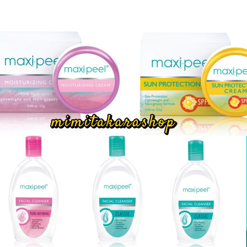 Maxi peel Cleanser,Maxi peel Moisturizing Cream and Maxi Peel Sunblock ...
