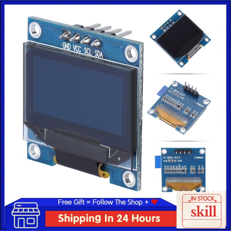 Skill 0.96" OLED Display 12864 LCD Module 128x64 SSD1306 for Arduino 51 ...