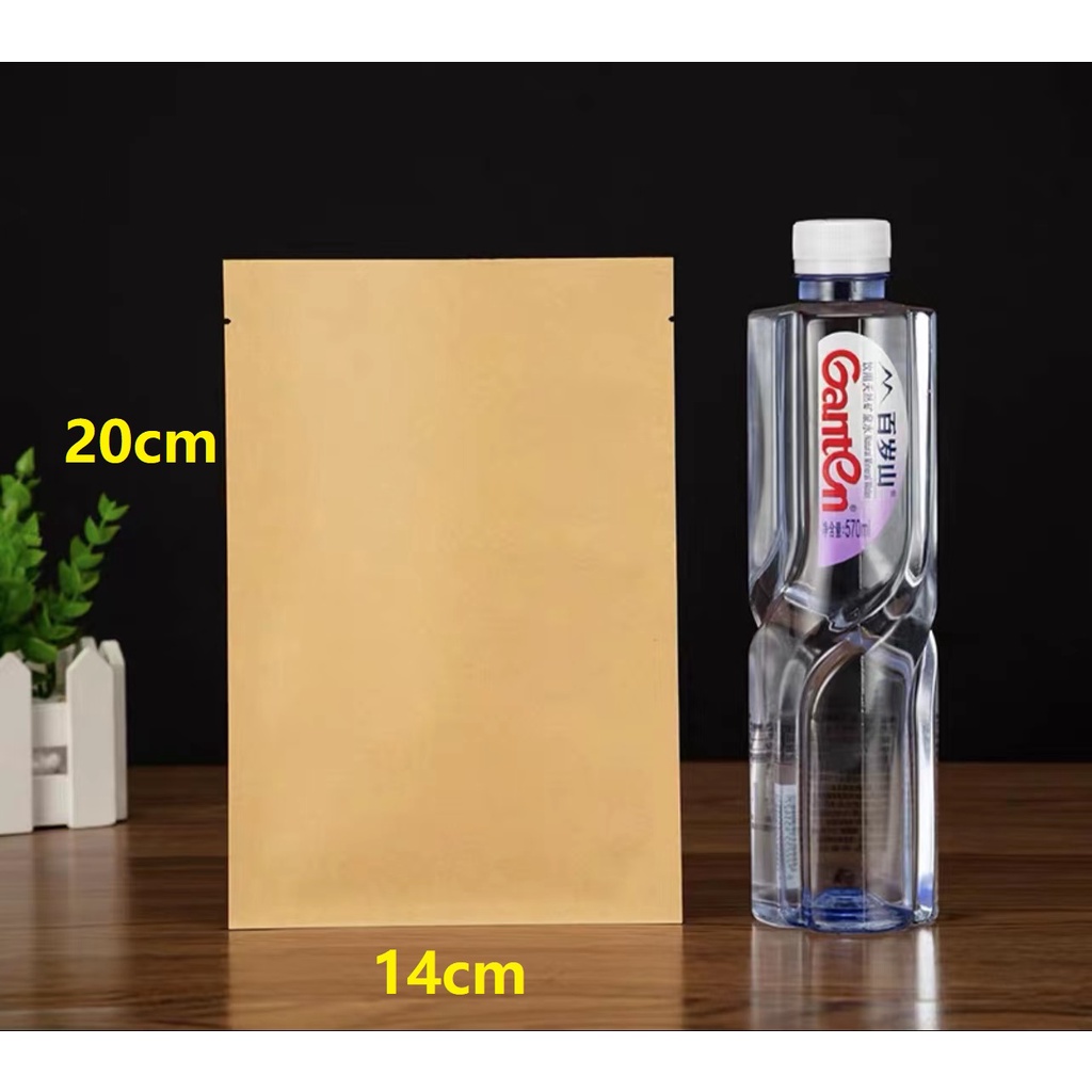 100pcs Glossy Brown Kraft Flat Pouch Aluminum Foil Coffee Drip Bag ...