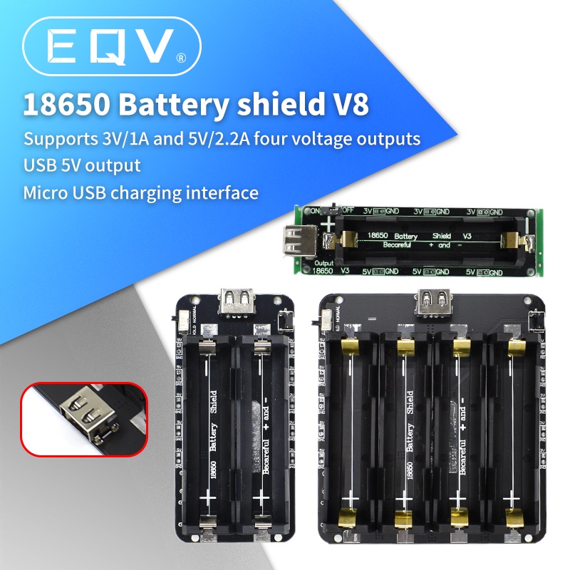 Two Voltage 18650 Lithium Battery Shield V8 Mobile Power Expansion ...