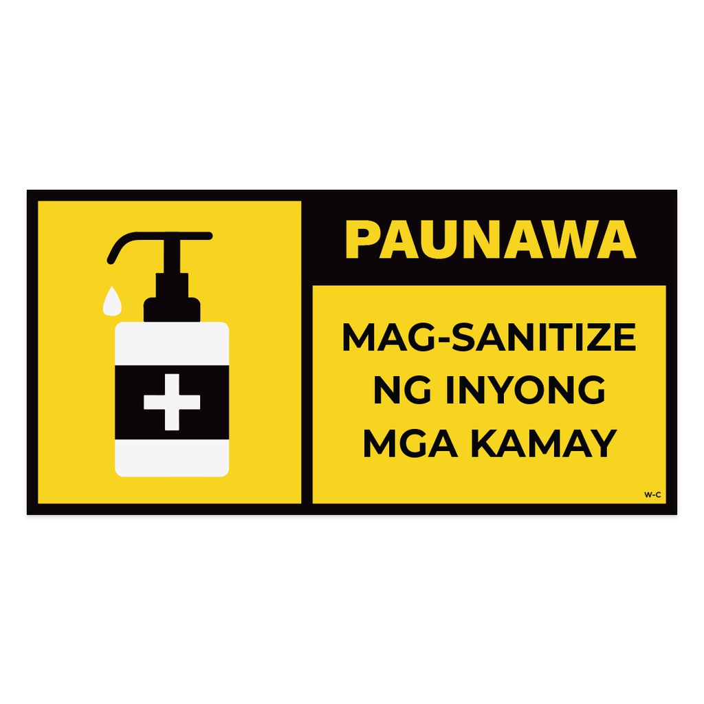 Covid Safety Reminder Stickers Filipino 6 x 12 in C | Shopee Philippines