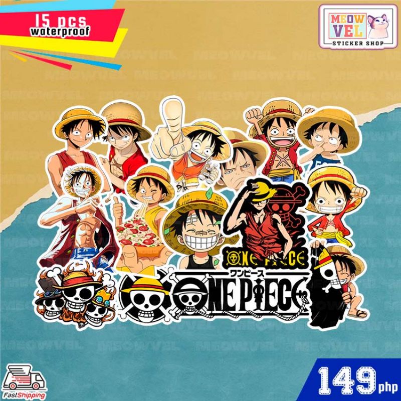 [15 pcs] one piece stickers pack | Shopee Philippines