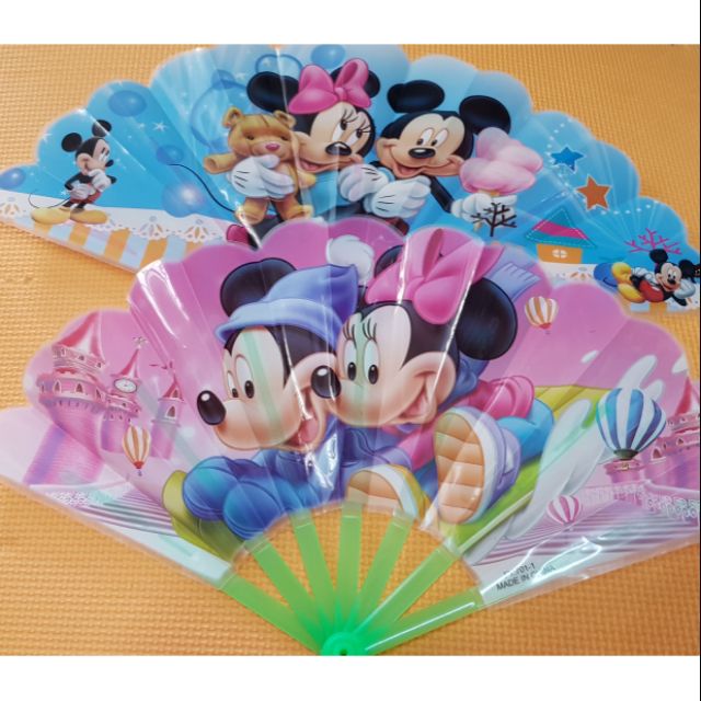 MICKEY AND MINNIE MOUSE FOLDING FAN (MEDIUM) | Shopee Philippines