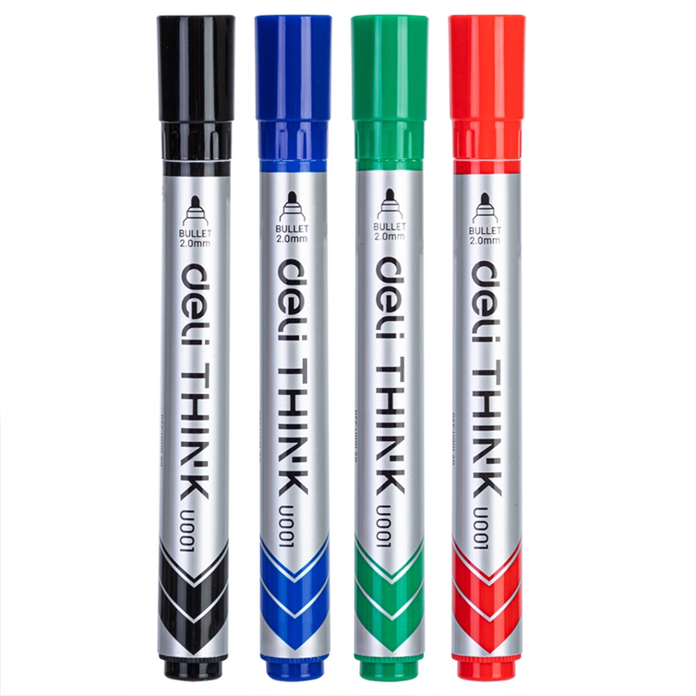 Deli 4pcs Whiteboard Pen Dry Erase Marker 2.0mm Assorted Color EU00101 | Shopee Philippines