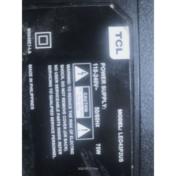 TCL LED43P2US POWER SUPPLY BOARD | Shopee Philippines