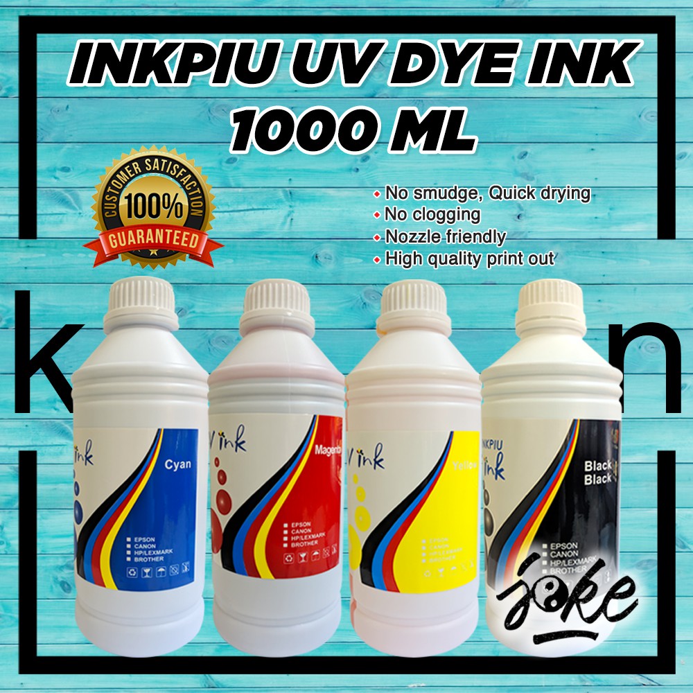 Inkpiu UV Dye Ink 1000ml 4 COLOR [C/M/Y/K] | Shopee Philippines