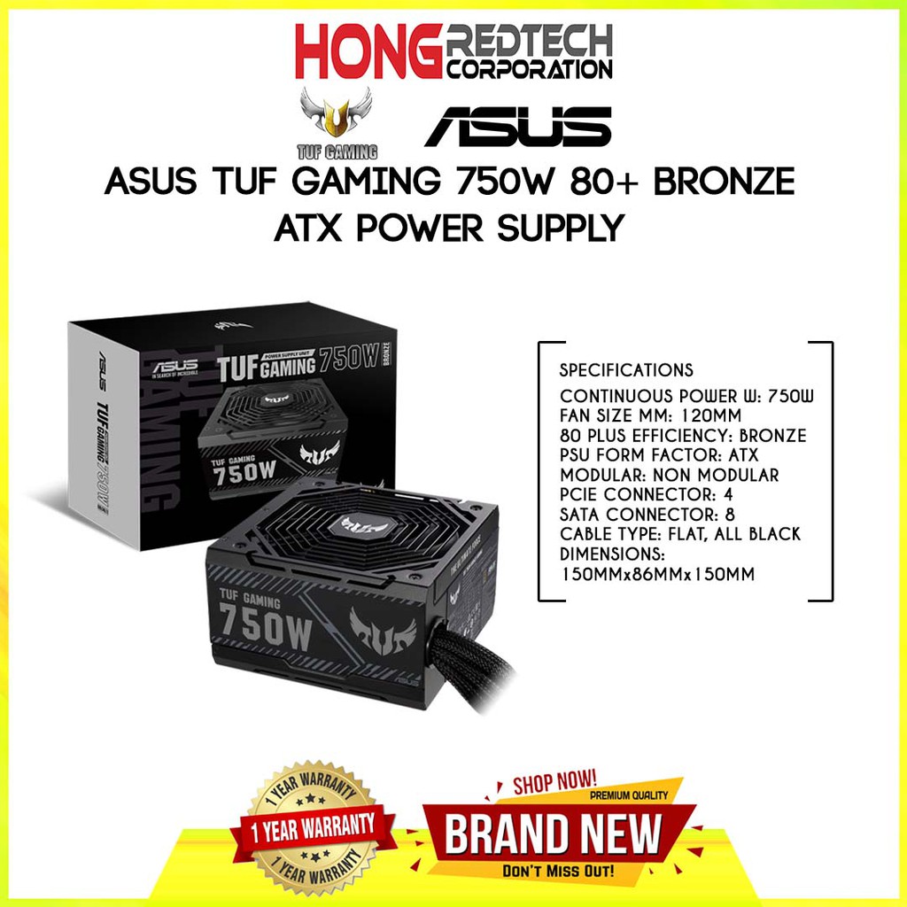 ASUS TUF GAMING 750W 80+ BRONZE ATX POWER SUPPLY | Shopee Philippines