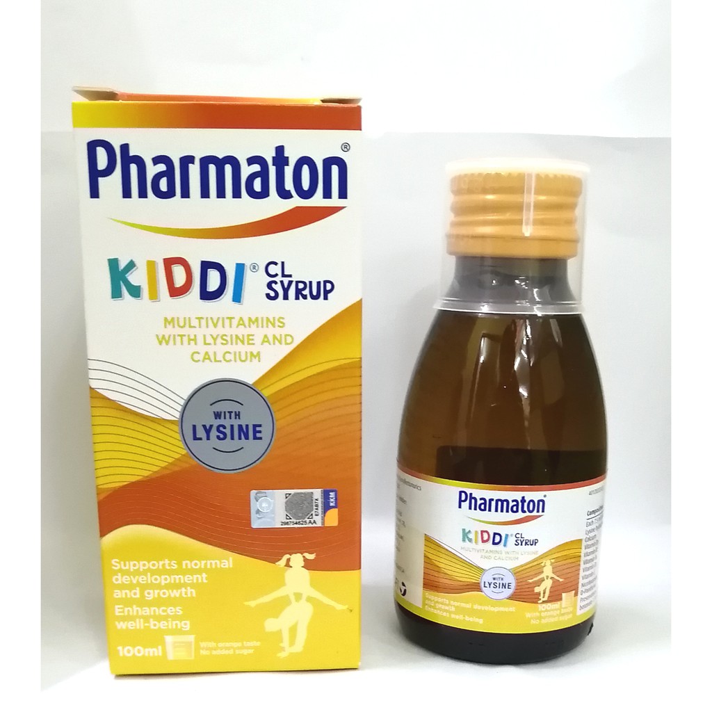 Pharmaton Kiddi Syrup with MUltivitamins, Lysine & Calcium 100ml | Shopee Philippines