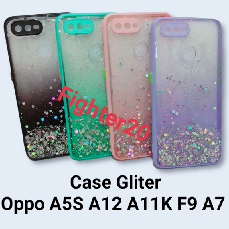 Casing Oppo A5S A12 A11K F9 A7 Casing Glitter Beautiful Bling Bling ...