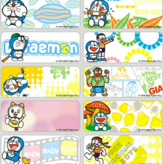 Name Sticker Label Waterproof size M L Doraemon Nobita Giant Suneo Cute ...