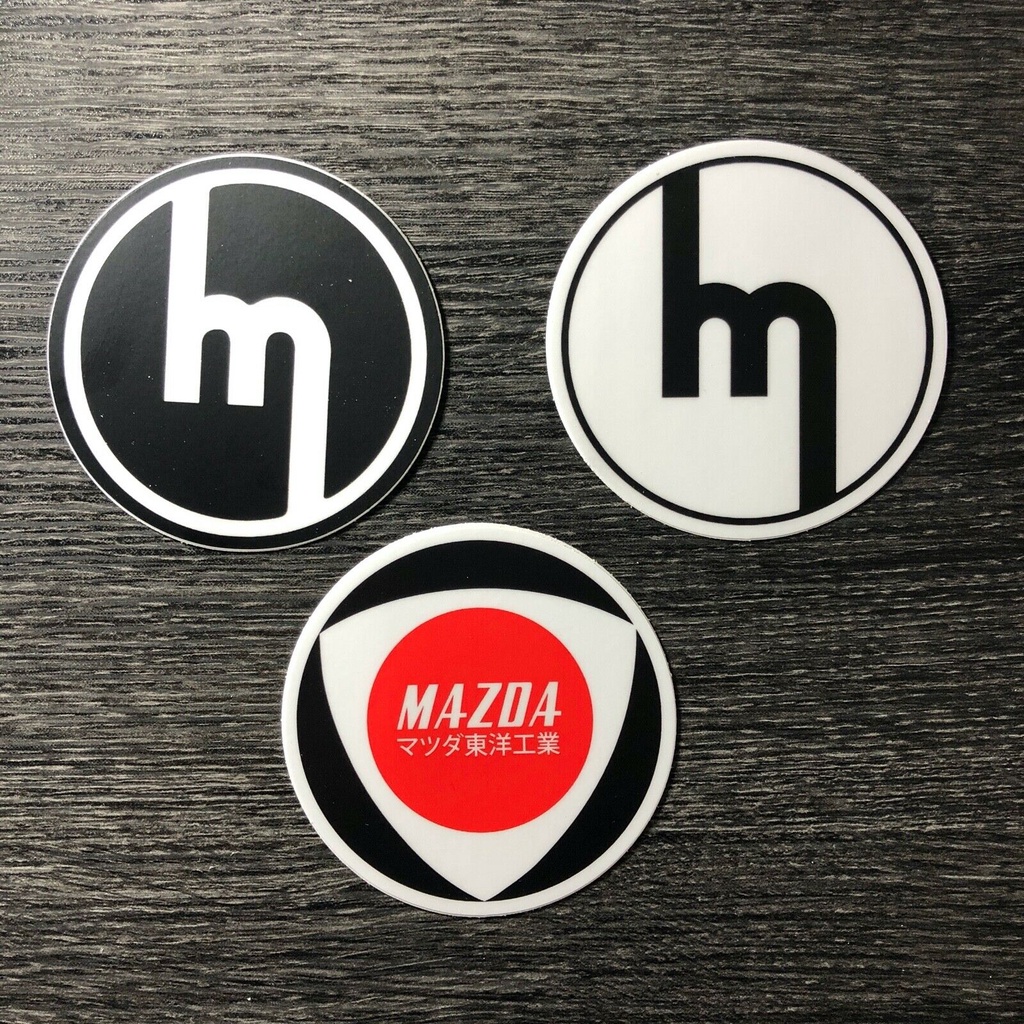 x3 Classic Mazda Sticker Pack Decal Logo 3"x 3" RX2 RX3 RX4 RX7 RX8 ...