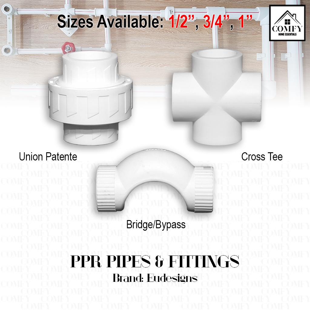 PPR White Water Pipe Fittings Cross Tee , Plastic Union Patente ...