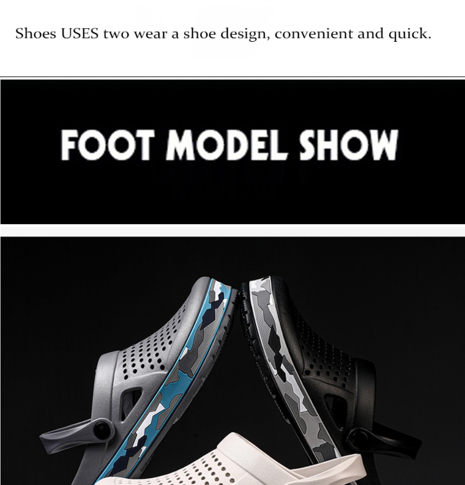 GUKOO Sandals for Men Slip on Garden Shoes Beach Shoes Flip Flops Beach ...