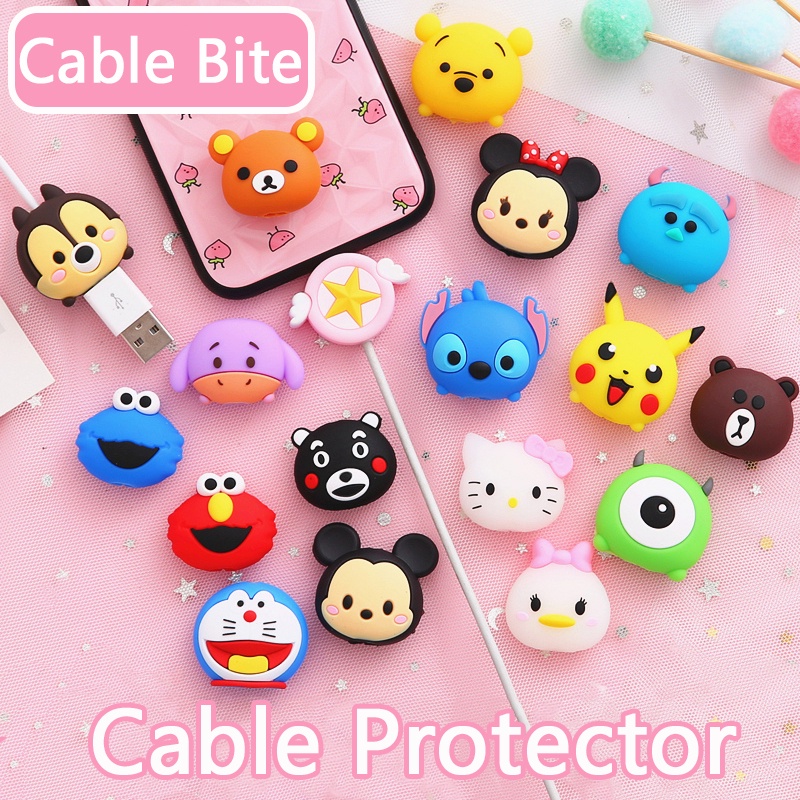 【Buy 5 Get 1 Free】Cartoon Cable Protector Cable Bite Cord Protector Cable Winder Cover ...