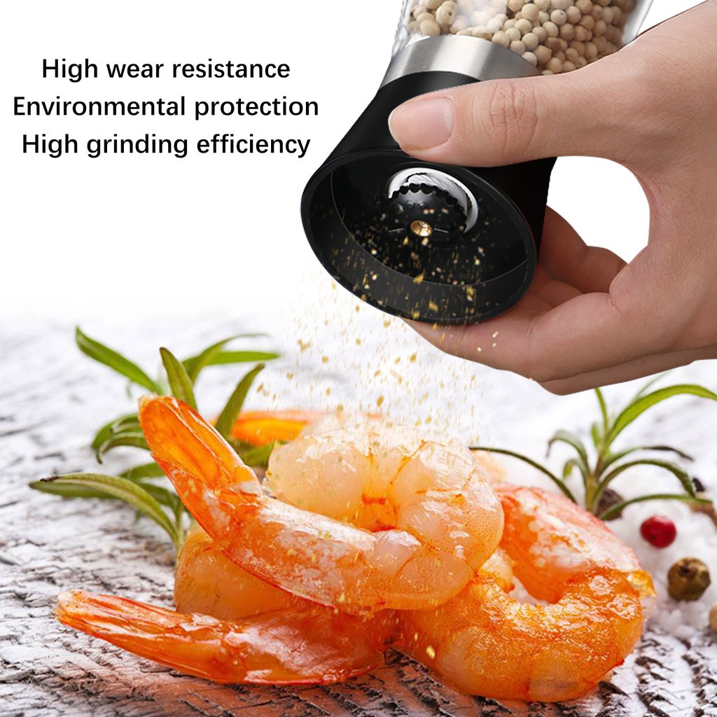 Mill Grinder Seasoning Glass Salt Pepper Spice Container Condiment Jar ...