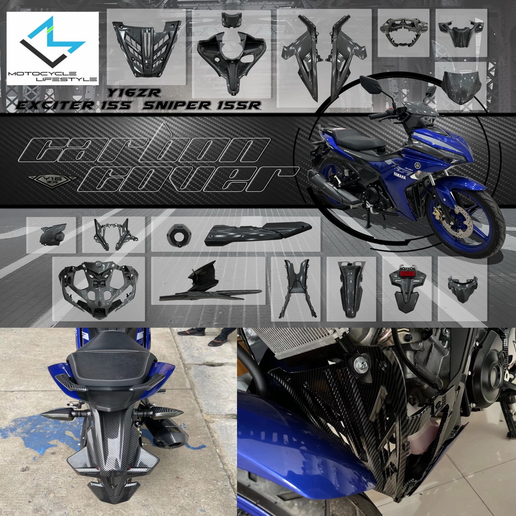 Yamaha Sniper155R Carbon Cover Full Set(17pcs) Made in Thailand ...