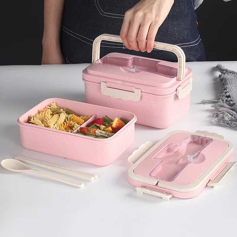 Japanese Style Lunch Box With Phone Holder Lid Bento Box Microwave Oven ...