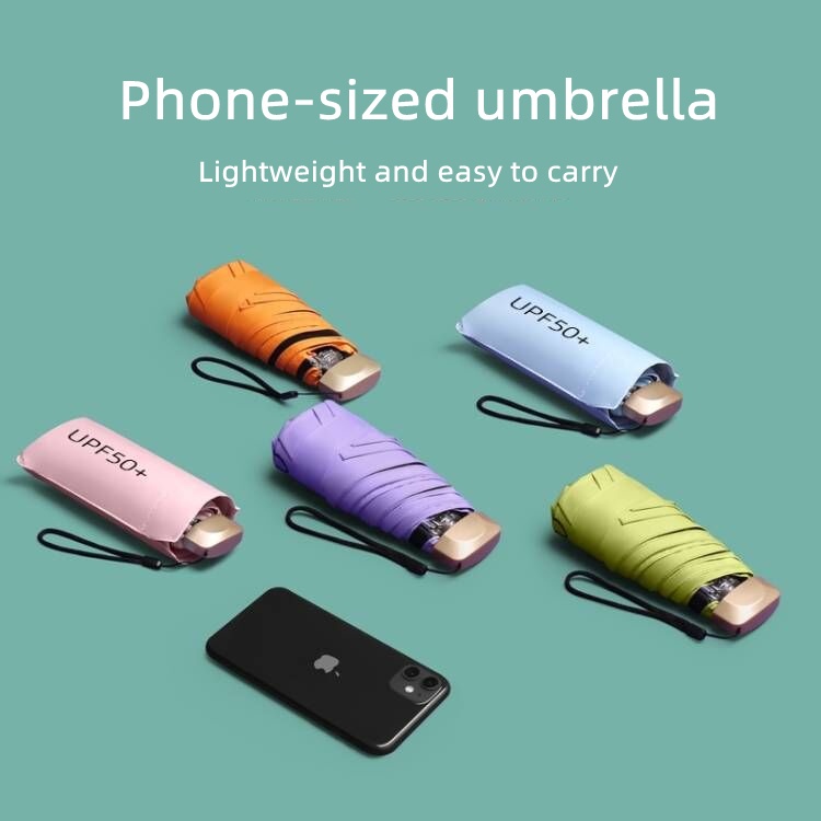 Compact Umbrella Ultra-light Portable Mini Size Five-fold UV Protection ...