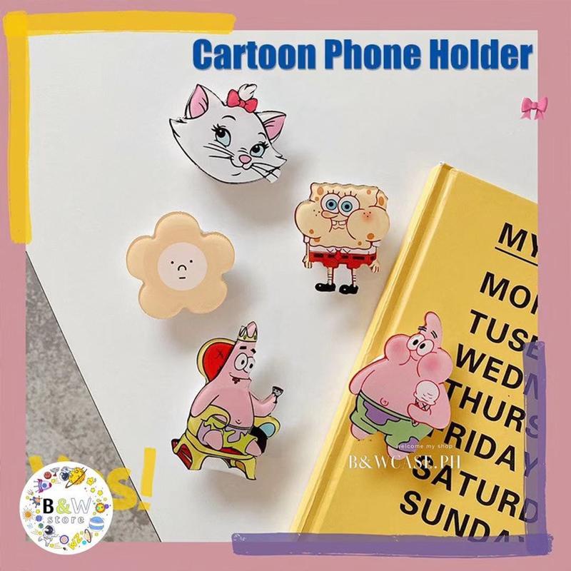 Cartoon Cute Mary Cat SpongeBob Patrick Star Phone Holder Dropping Glue ...