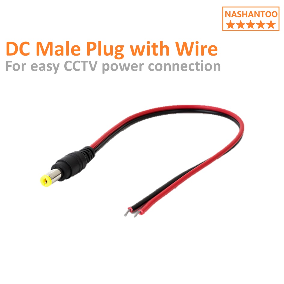 1pc DC Male Plug with Wire for CCTV Power Connection | Shopee Philippines