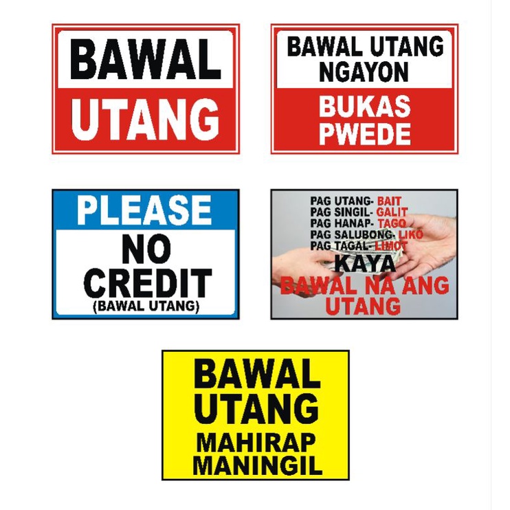 Bawal utang bawal utang ngayun bukas pwede please no credit PVC Plastic ...