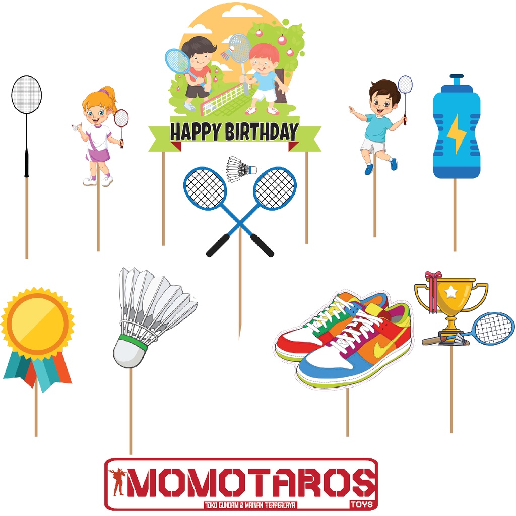 Badminton Cartoon cake Topper set | Shopee Philippines