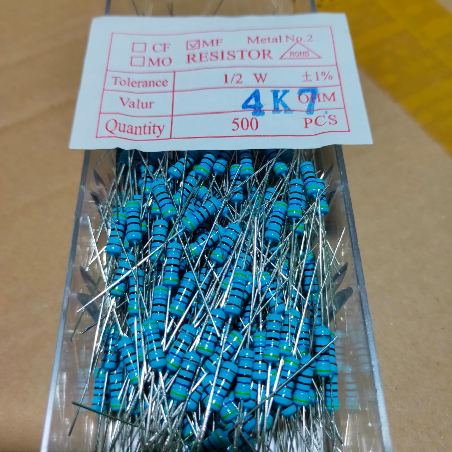 4K7 Ohm Resistor 1/2 Watt 5% Carbon per 10 pcs | Shopee Philippines