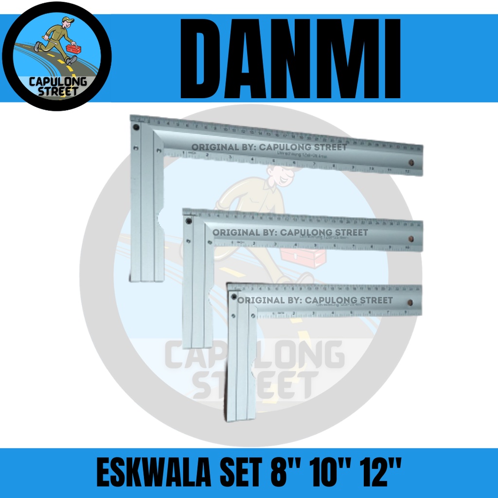 Capulong Street Danmi L Square Ruler Eskwala Set 8" 10" 12" High ...