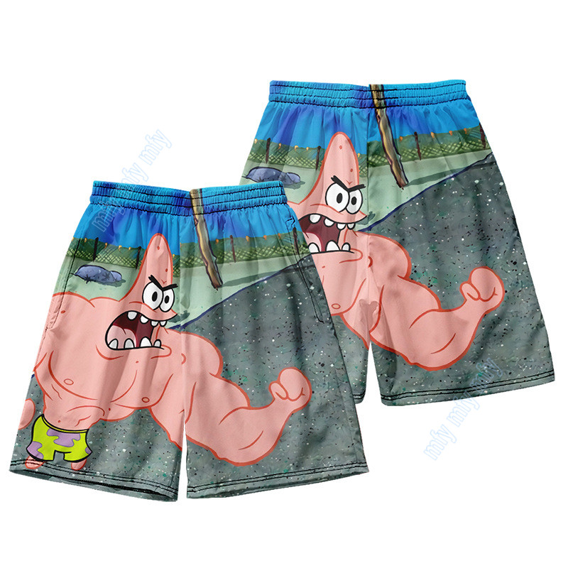 SpongeBob Patrick Star Men's Casual Beach Shorts Quick-Dry Stretch ...
