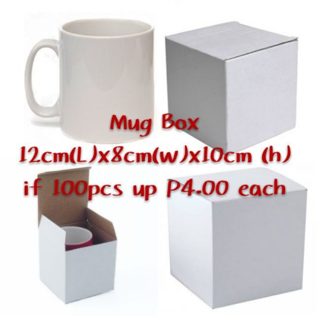 (10pcs)White Mug box 12cm x8cm x10cm for mug giveaways | Shopee Philippines