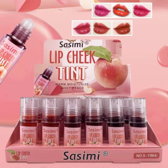 J.r_Thailand Sasimi Peach Roll on Lip&Check Tint(1Box 24pcs) | Shopee ...