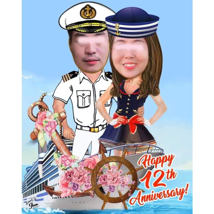 Cake Topper - ANNIVERSARY / COUPLE / Seaman / Barko / Ship | Shopee ...
