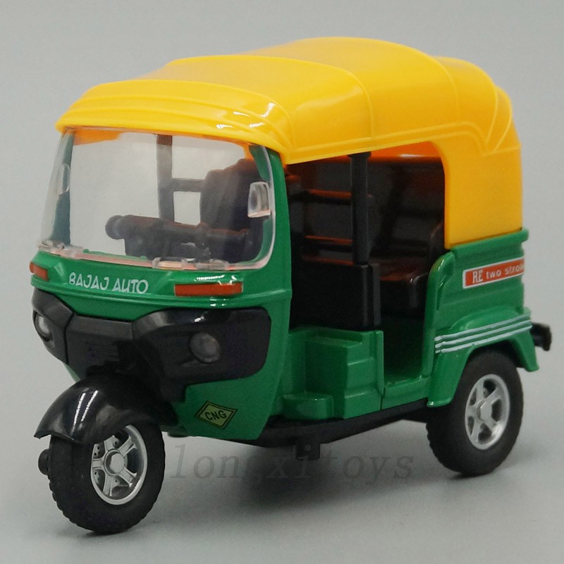 Diecast Motorcycle Model Toy 1:14 Bajaj Auto Motor Bike Tricycle Taxi ...