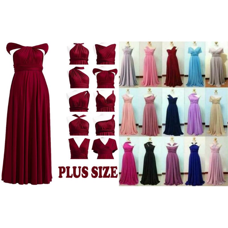 PLUS SIZE Infinity Dress with Attached Tube | Shopee Philippines