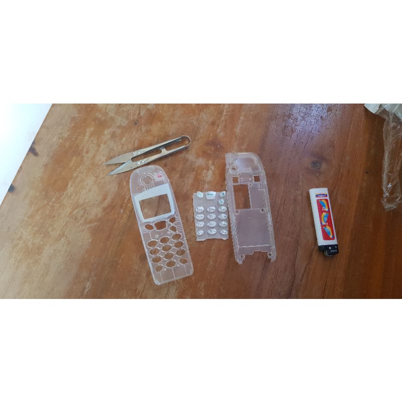 Nokia 5110 plain transparent casing plus on off rubber keypad bone ...