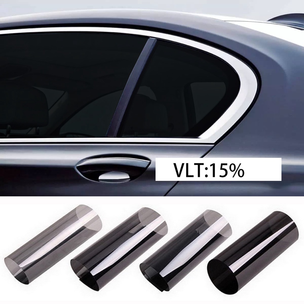5/15/35/50 % VLT Black Window Tint Film Glass Sticker Solar Sun Shade ...
