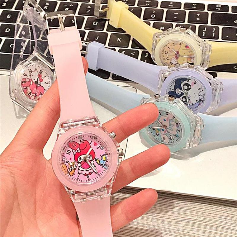 Sanrio Glow Watches HelloKitty Cute Quartz Watches Kuromi Electronic ...
