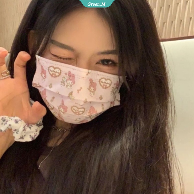 10 Pieces Kawaii Anime Cartoon Sanrio My Melody Masks Disposable ...