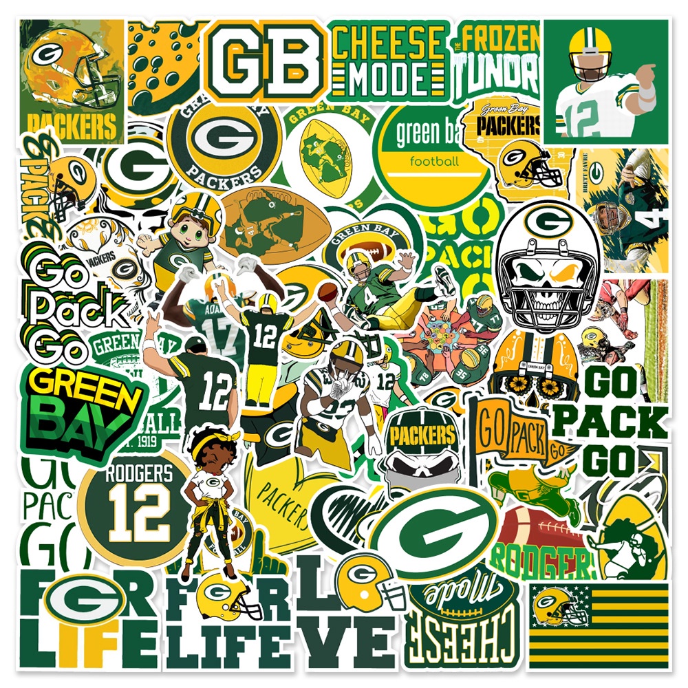 50 pcs NFL Team Green Bay Packers Waterproof PVC Stickers | Shopee ...