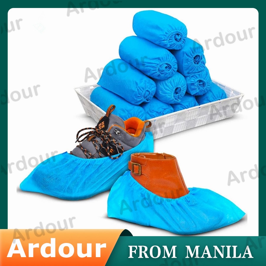 100pcs Non-woven Dust Proof Disposable Shoe Cover Non-Slip | Shopee ...