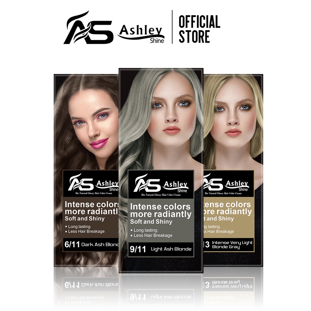 Ashley Hair Color Bio Natural Hair Color Set Ash Gray Hair Dye 60ml*2pc (1 color cream+1oxi) AS ...
