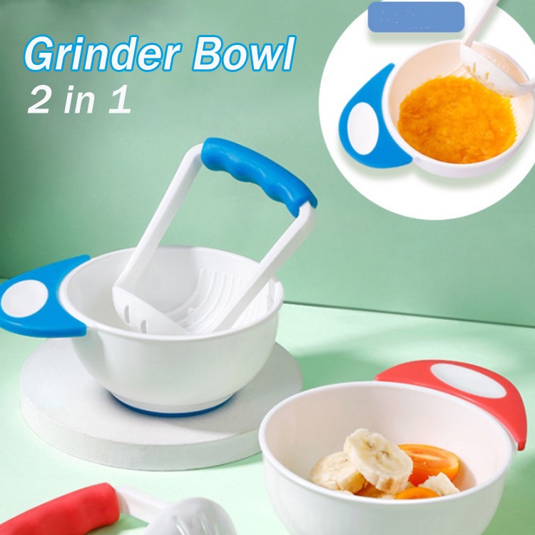 2in1 Baby Food mash Grinding Bowl Fruit Vegetable Masher Set Grinder ...