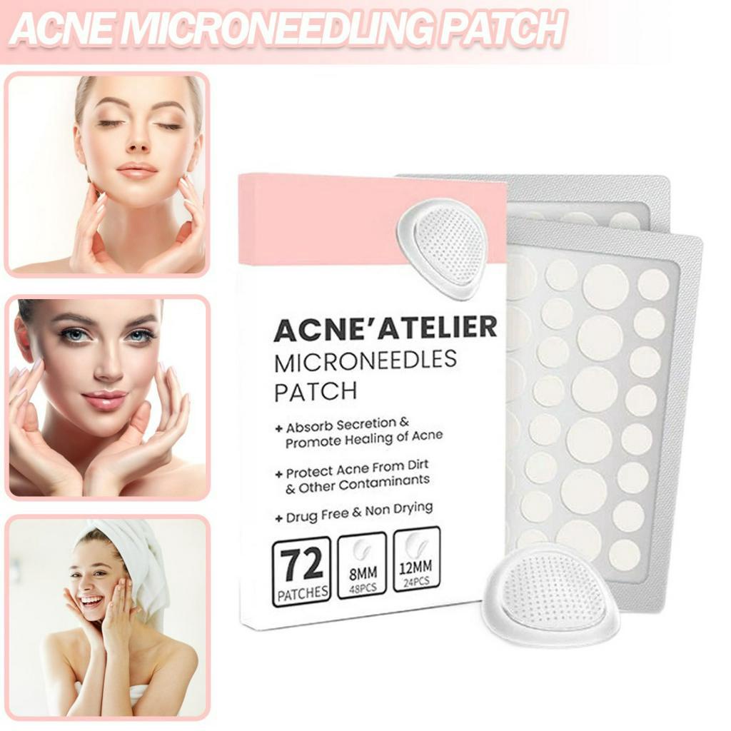 72pcs Acne Microneedles Patch Pimple Hydrocolloid Stickers Spot Cover ...