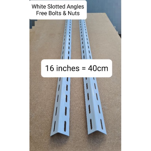 White Slotted Angle Bar - 16" / 40cm | Shopee Philippines
