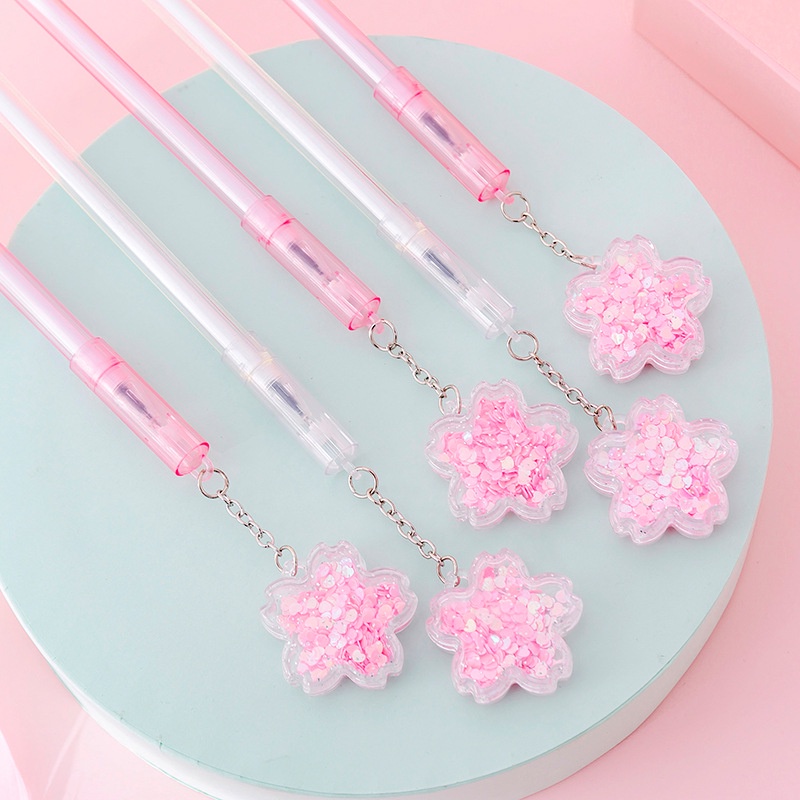 cherry blossom gel pendant fluffy pen pendant student pen | Shopee ...