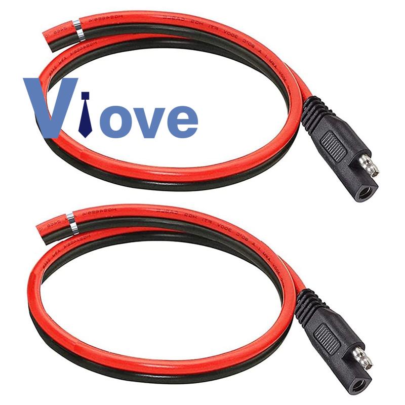 SAE Connector Extension Cable,10AWG Solar Panel SAE Plug with 1FT 2 Pin ...