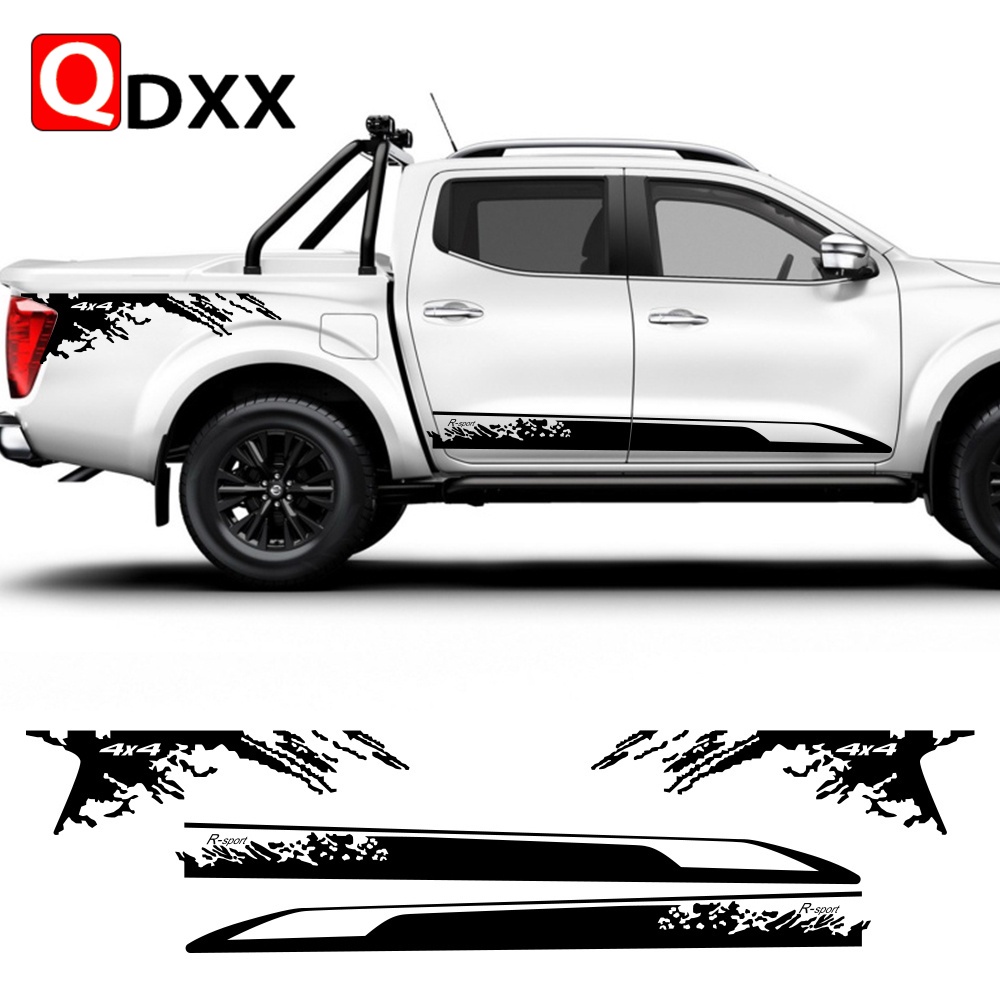 Pickup Door Side Skirt Stickers For Nissan Navara Truck Trunk Bed Side ...