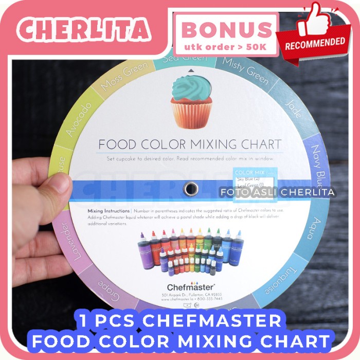 Chefmaster Food Color Mixing Chart Guide to Mixed Baking Cake Colors ...
