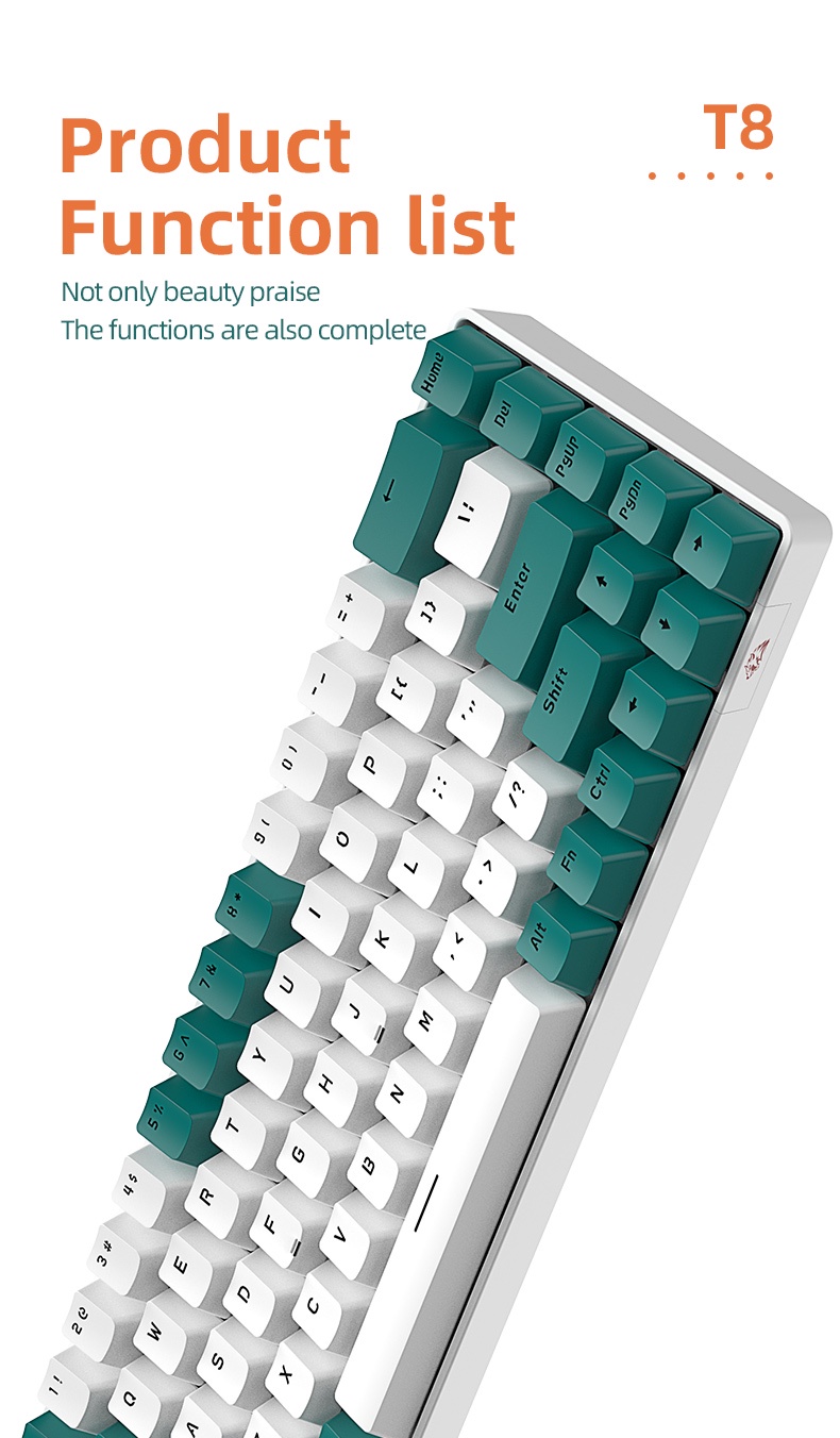 ZIYOULANG T8 RGB 68 Keys Mechanical Keyboard Type-C Wired Gaming ...
